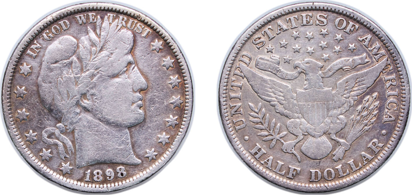 1898 Philadelphia Mint United States Federal republic 1898 ½ Dollar ...