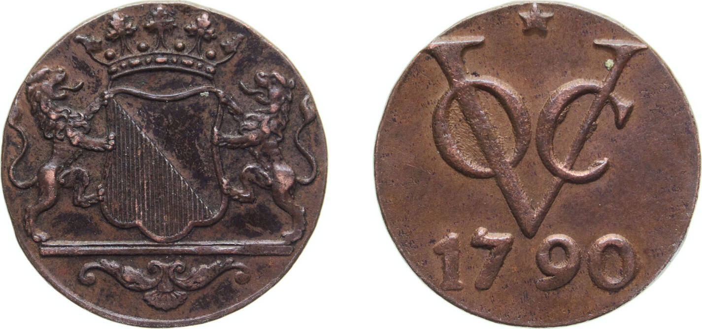 1790 Utrecht Mint Indonesia Netherlands East Indies Dutch colony 1790 1 ...