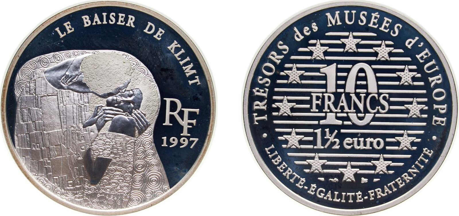1997 Paris Mint France Fifth Republic 1997 10 Francs / 1½ Euro (Le ...