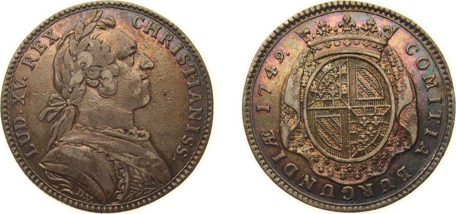 Jeton France Kingdom 1749 Token - Louis XV (États de Bourgogne) Silver ...