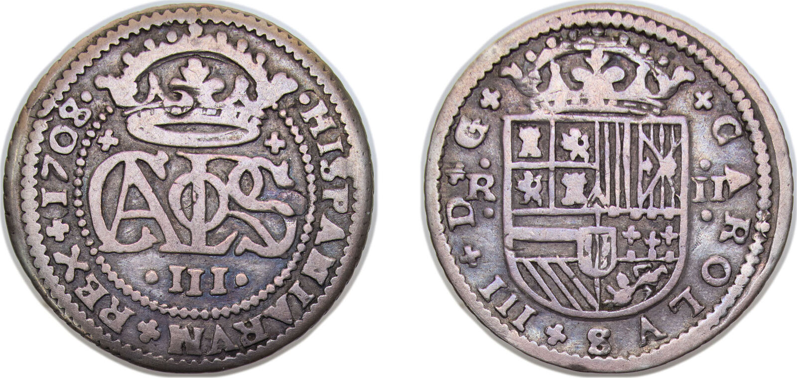 1708/7 Barcelona Mint Spain Principality of Catalonia Spanish states ...