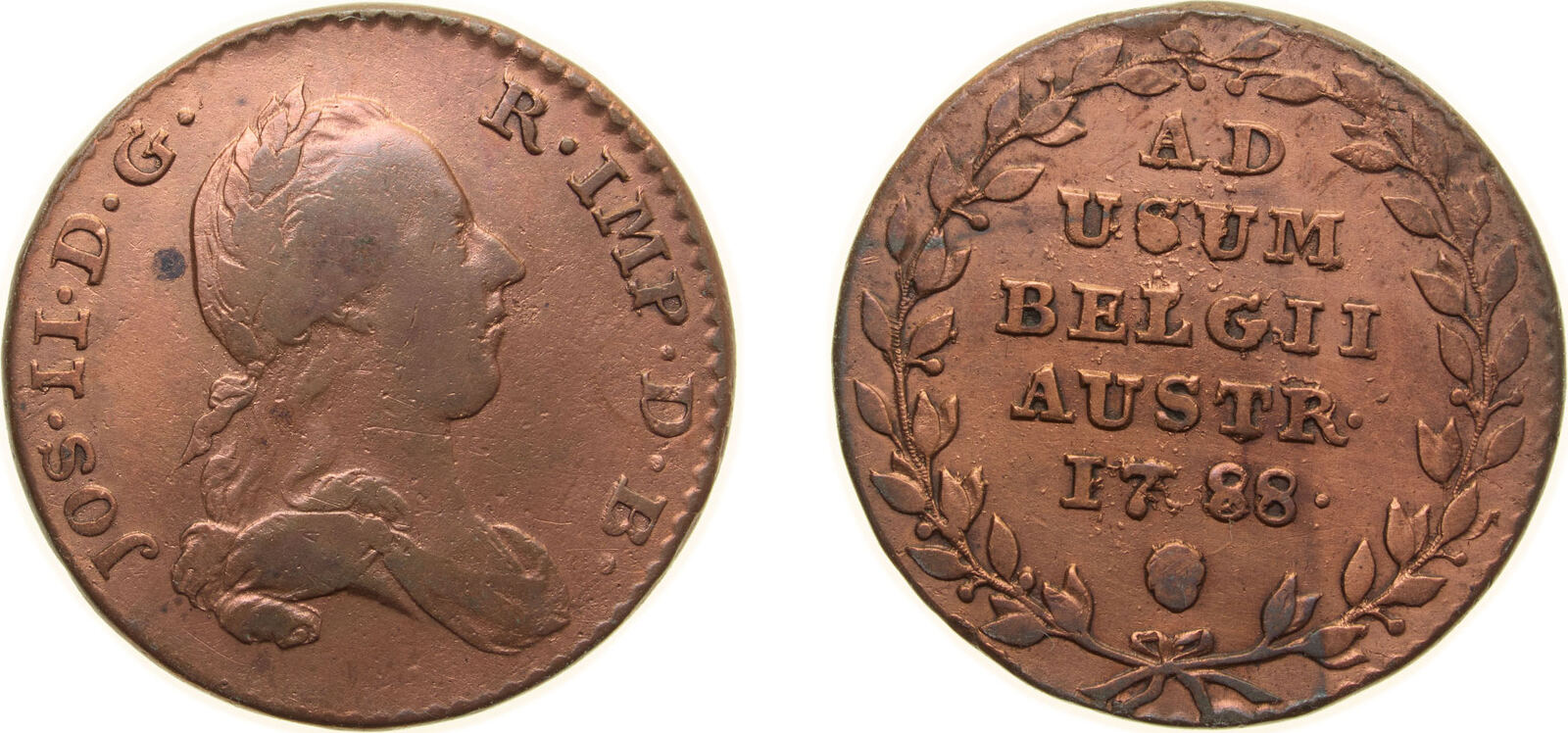 2 Liards 1788 Brussels Mint Belgium Austrian Netherlands Possession 1788 2 Liards / 2 Oorden ...