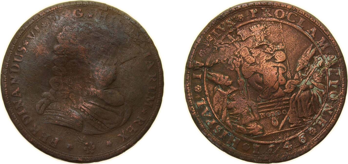 Spain Kingdom 1746 Proclamation Medal - Fernando VI (Sevilla) Bronze 10 ...