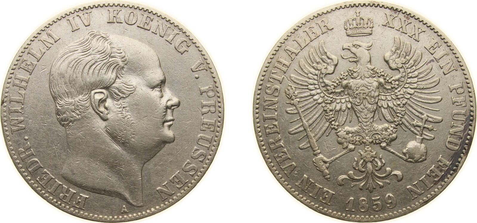 1859 A Berlin Mint Germany Kingdom of Prussia German states 1859 A 1 ...