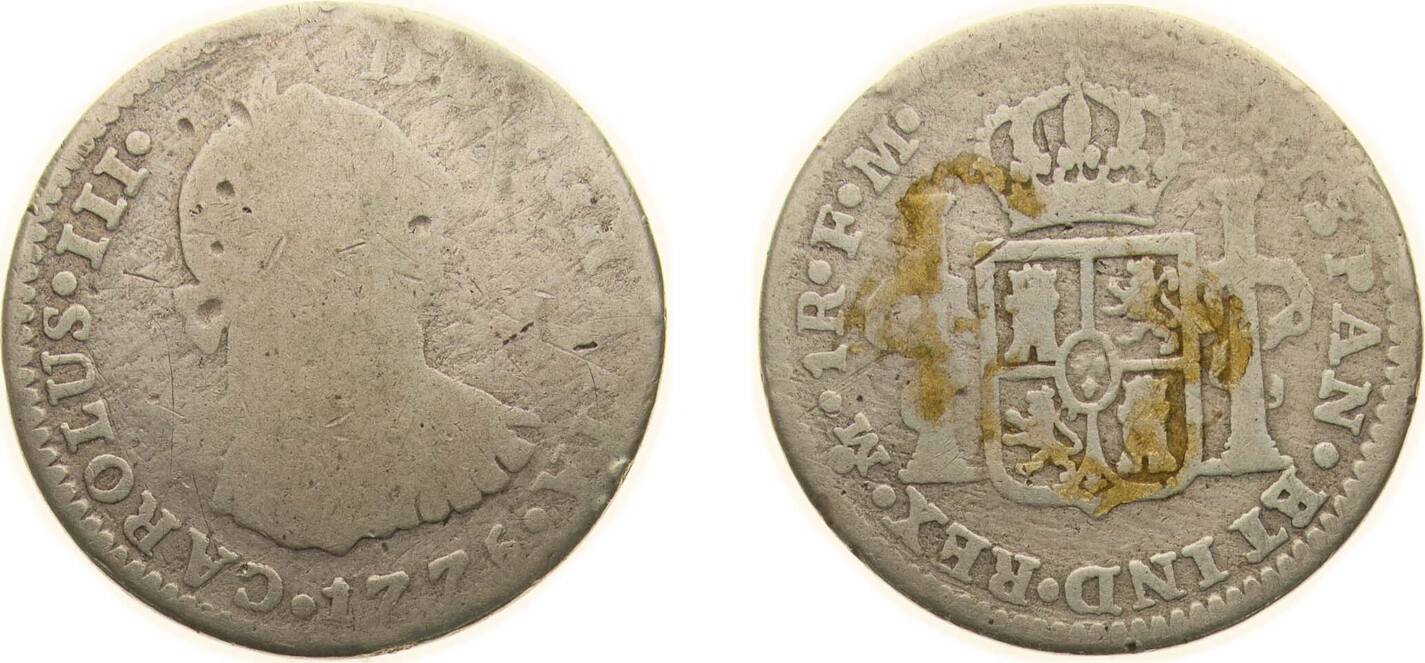 1775 Mo FM Mexico City Mi Mexico Spanish colony 1775 Mo FM 1 Real ...