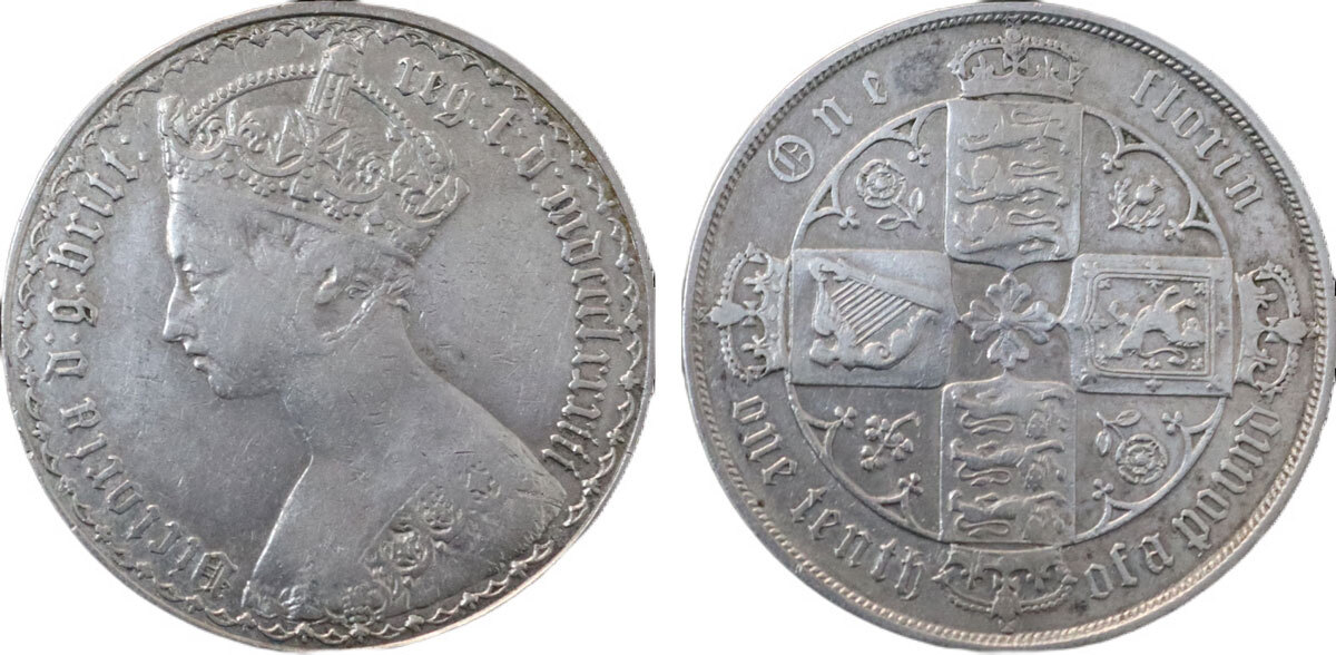 GREAT BRITAIN 1883 VICTORIA GOTHIC TYPE FLORIN VF | MA-Shops