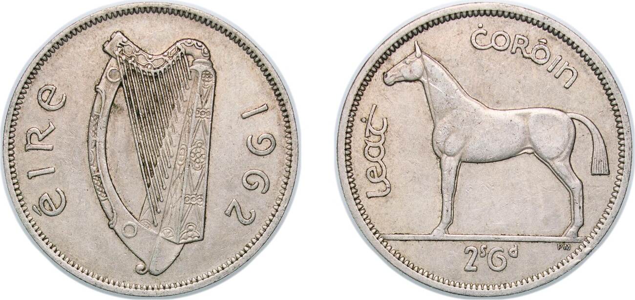 1962 Royal Mint (Tower Hi Ireland Republic 1962 ½ Crown / 2 Shillings 6 ...