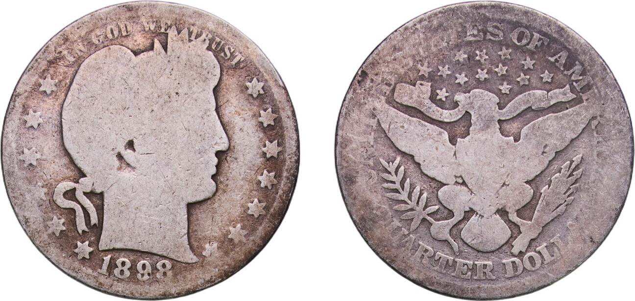 1898 Philadelphia Mint United States Federal republic 1898 ¼ Dollar ...