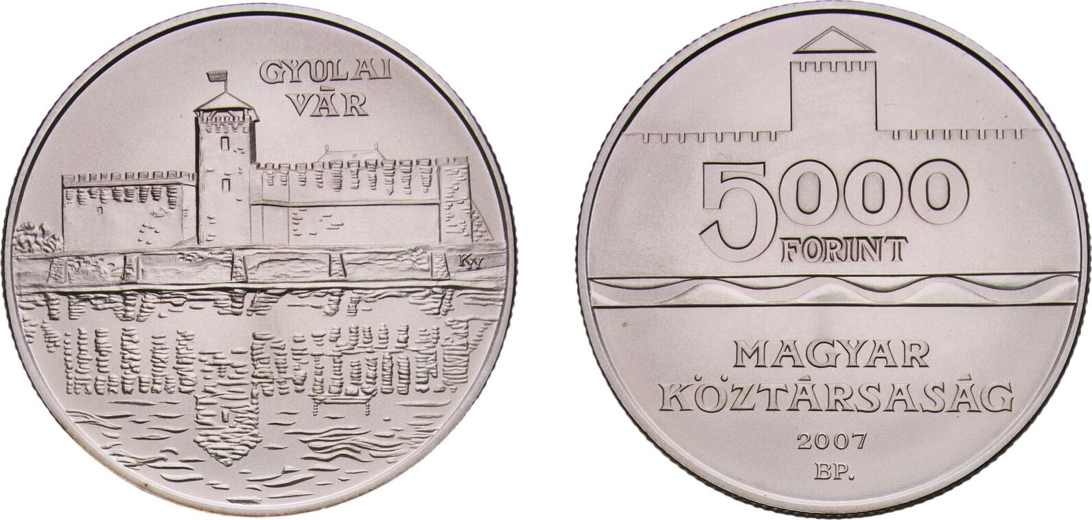 2007 BP. Hungarian mint Hungary Republic 2007 BP. 5000 Forint (Gyula Castle) Silver (.925 ...