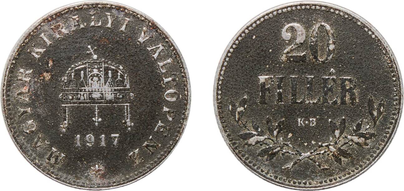 1917 KB Kremnica / Körmöcbánya / Hungary Kingdom 1917 KB 20 Fillér ...