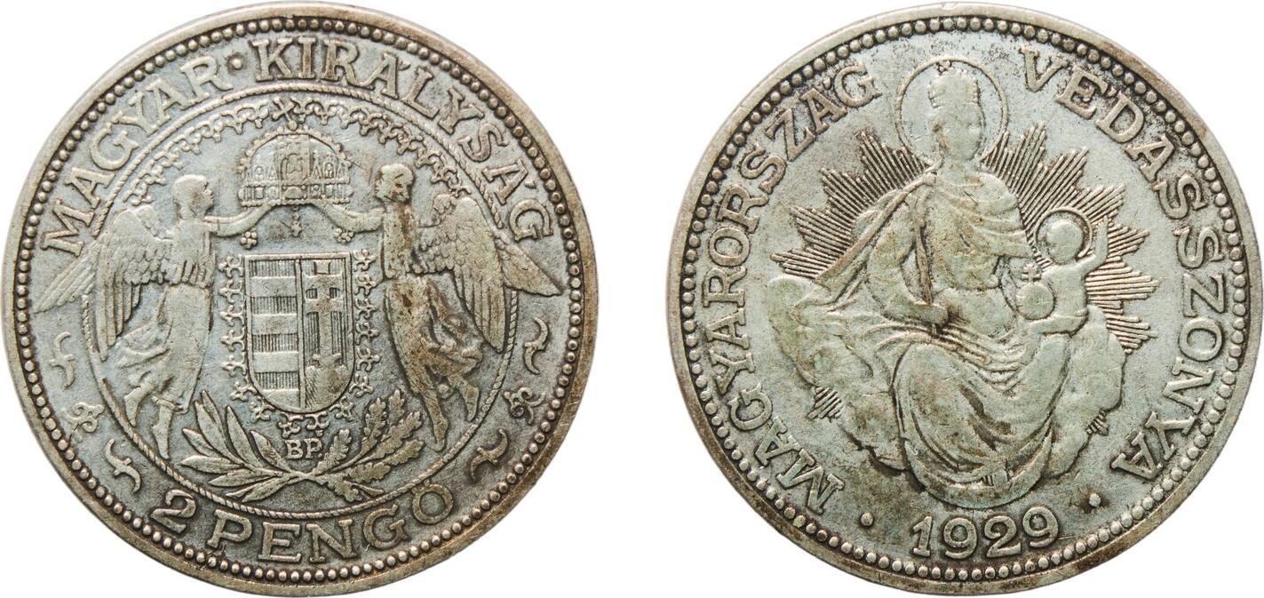 2 Pengos 1929 BP Hungarian mint Hungary Kingdom 1929 BP 2 Pengő ...