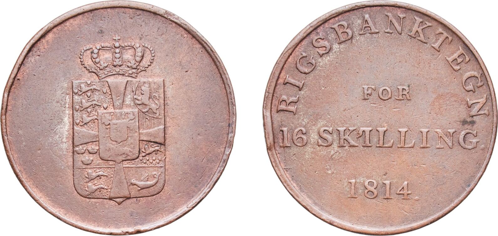 16 Rigsbankskilling Denmark Kingdom 1814 16 Skilling - Frederik VI ...