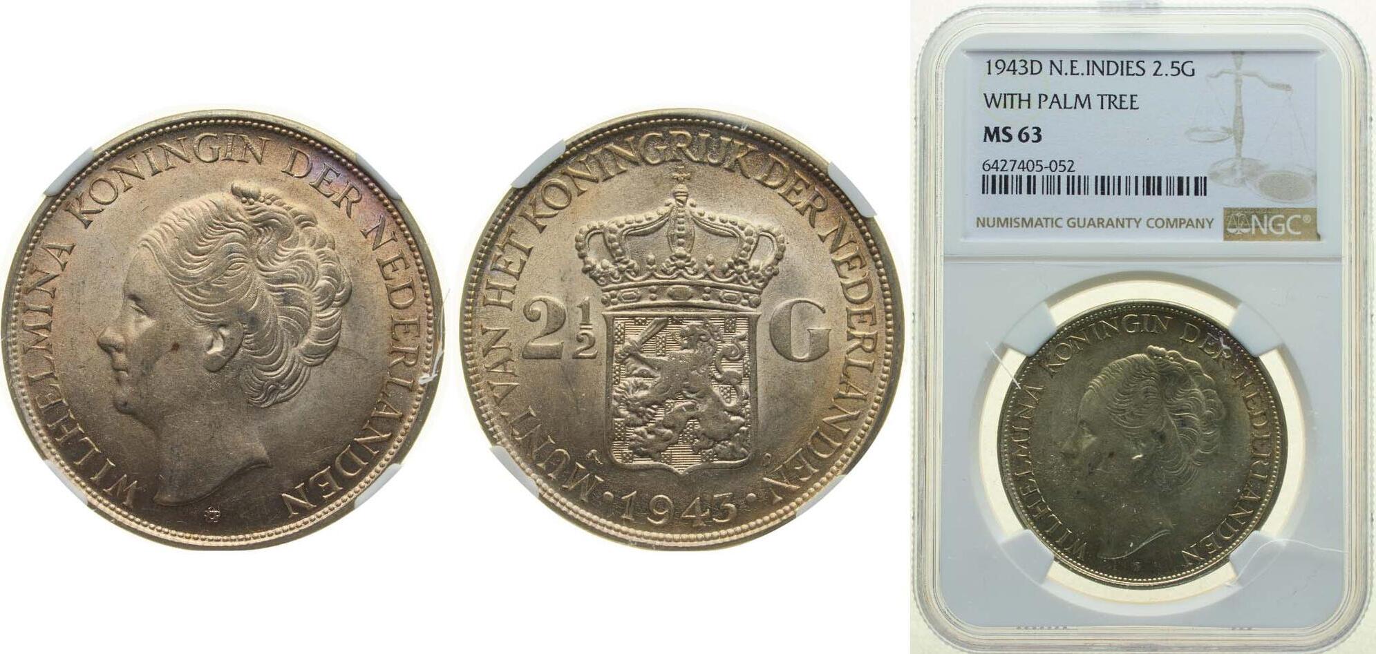 1943 D Denver Mint Indonesia Netherlands East Indies Dutch colony 1943 ...