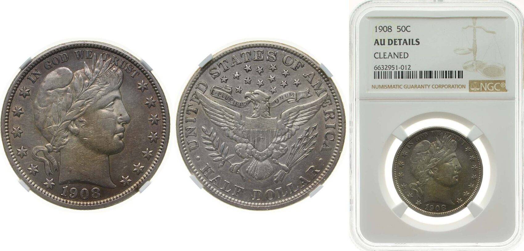 1908 Philadelphia Mint United States Federal republic 1908 ½ Dollar ...