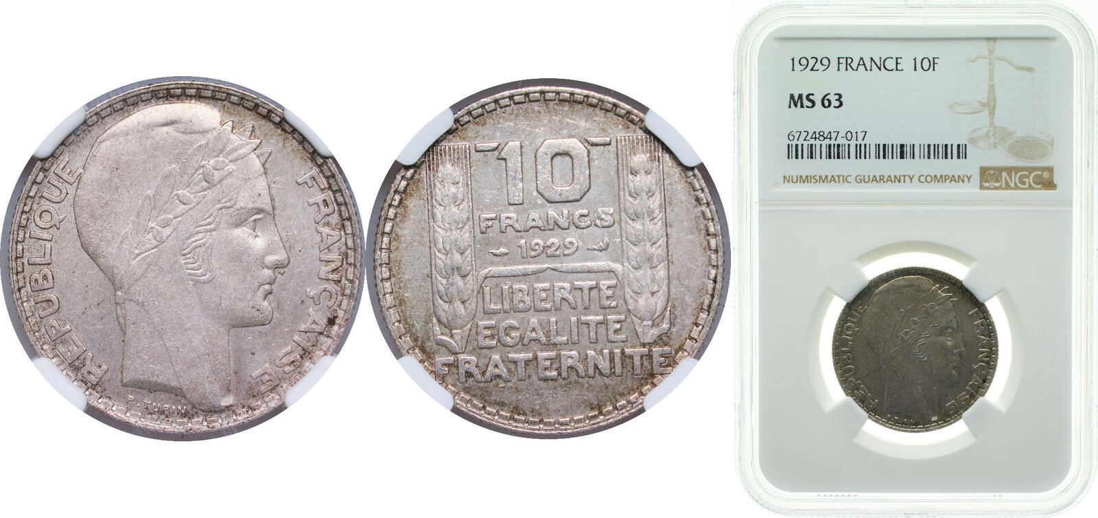 1929 Paris Mint France Third Republic 1929 10 Francs Silver (.680 ...