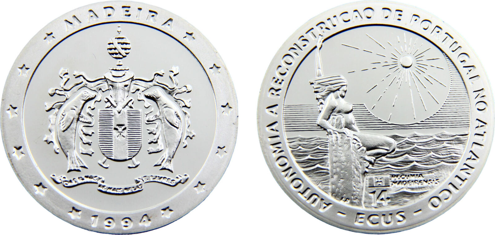 1994 (Mintage 30000) Madeira Islands 1994 14 ECU 20th Anniversary of ...