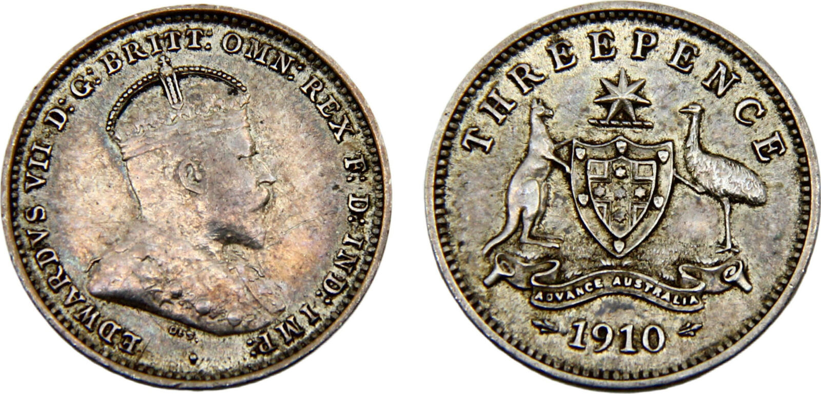 1910 Royal mint Australia Commonwealth Edward VII 1910 3 Pence AU | MA ...