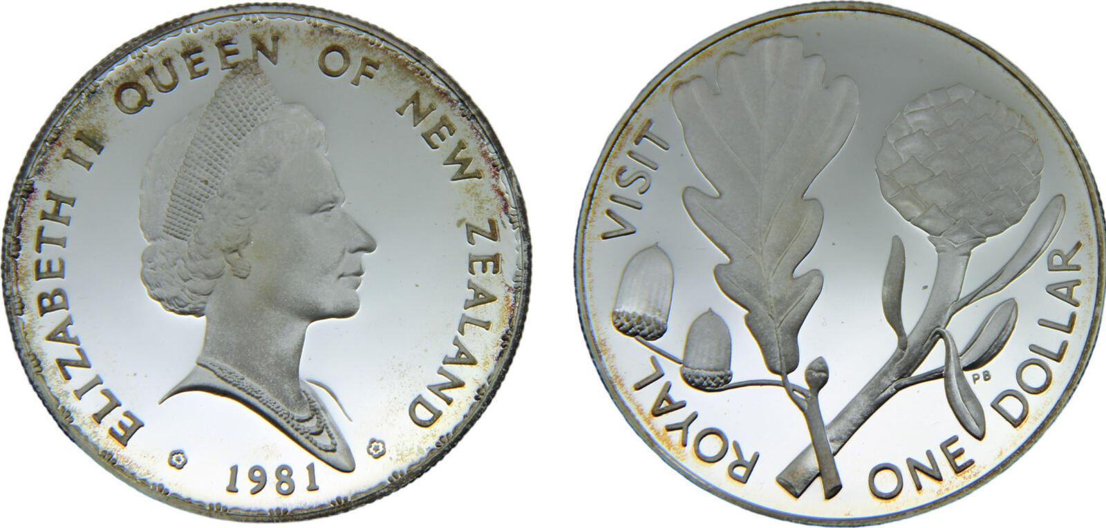 1981 Royal mint(Mintage 2 New Zealand State Elizabeth II 1981 1 Dollar ...