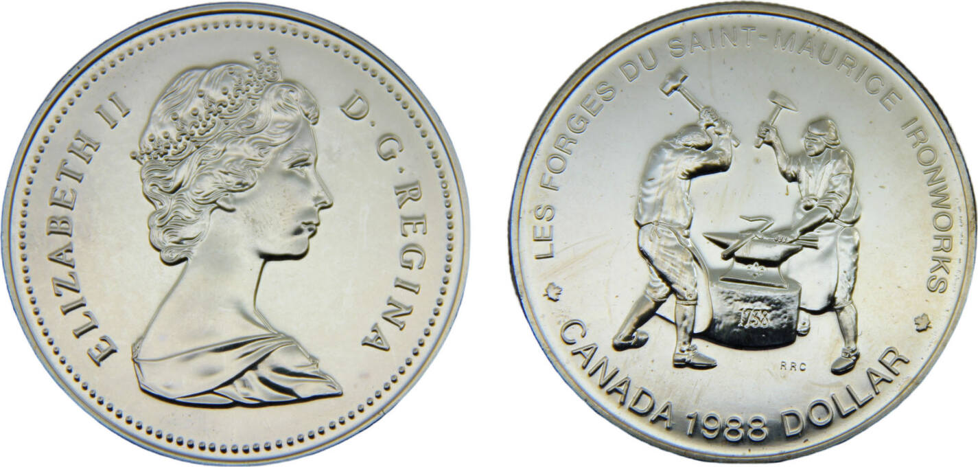 Canada Commonwealth Elizabeth II 1988 1 Dollar 250th Anniversary of ...
