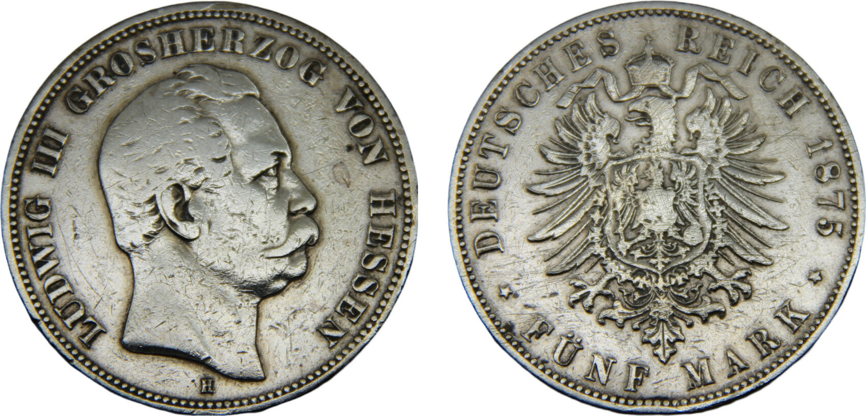 1875 H Darmstadt mint Germany Empire Grand duchy of Hessen-Darmstadt ...