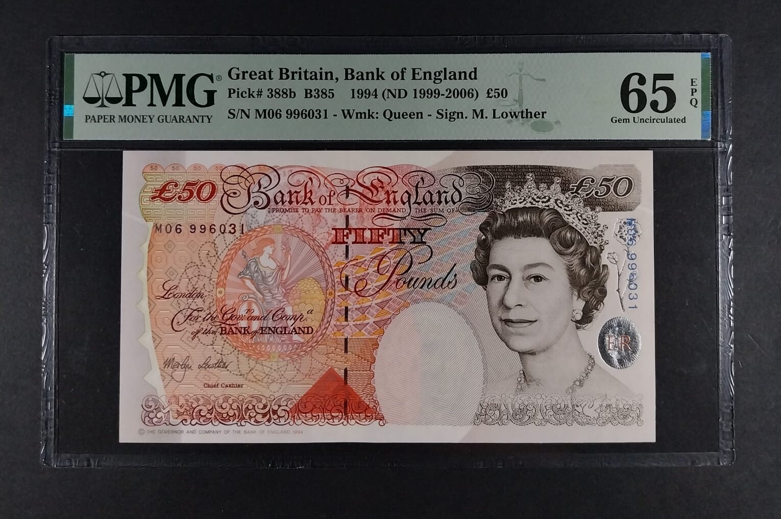 GREAT BRITAIN 50 POUNDS 1994 BANK OF ENGLAND. Queen. PMG 65 EPQ | MA-Shops