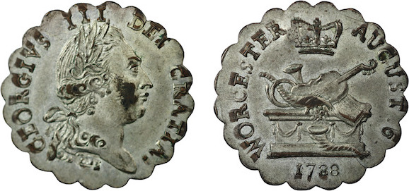 Great Britain Farthing 1788 Worcestershire Token aus dem 18 ...