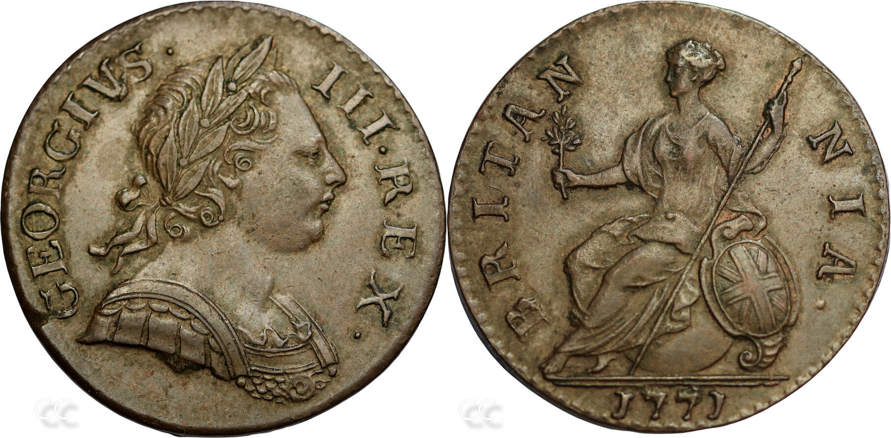 Great Britain Halfpenny 1771 König Georg III vz | MA-Shops
