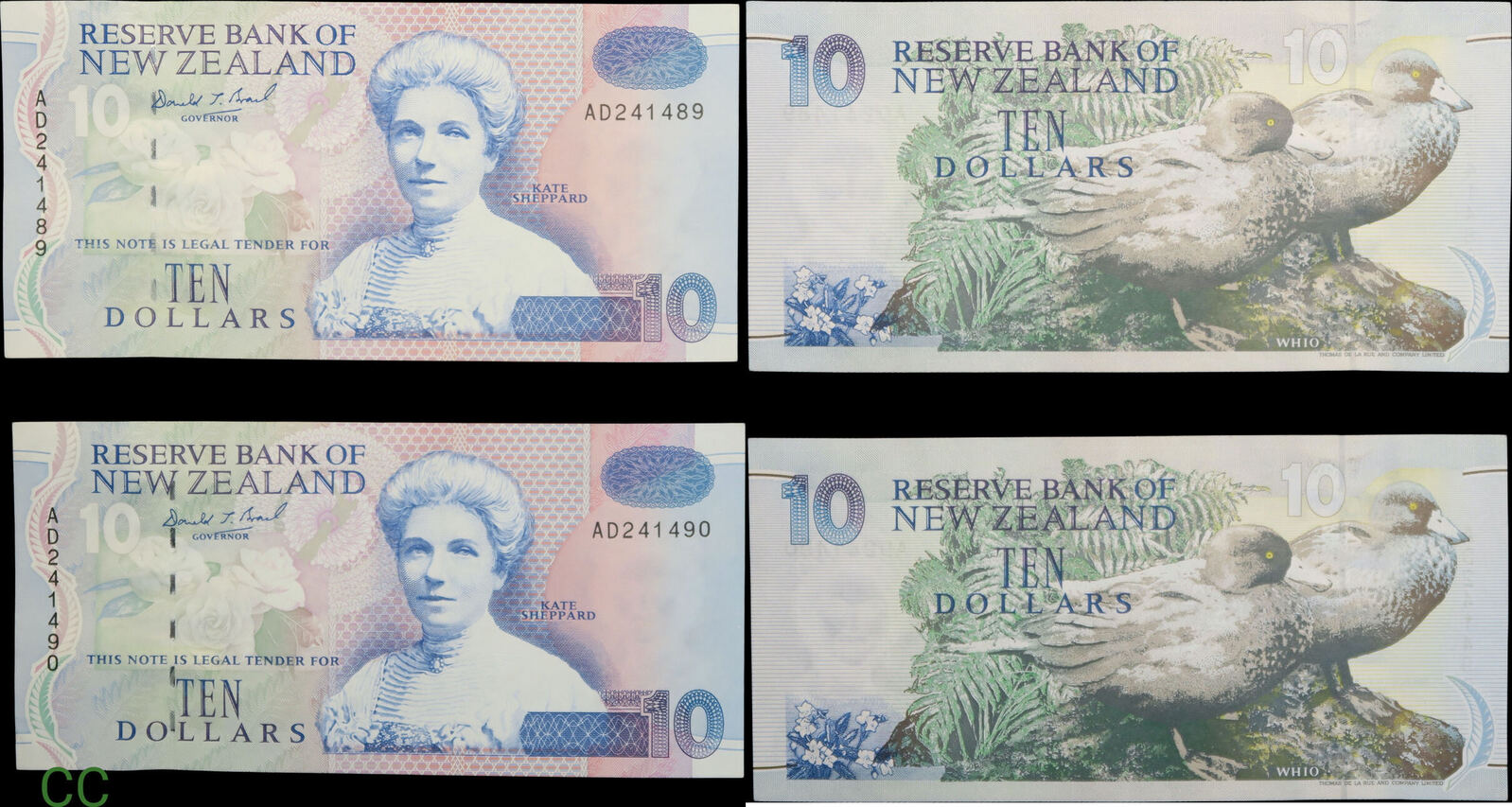 New Zealand 10 Dollars 1993-98 Paper notes unz | MA-Shops