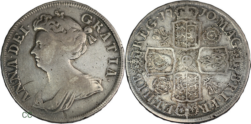 Great Britain Halfcrown 1710 Queen Anne Fine-gFine | MA-Shops