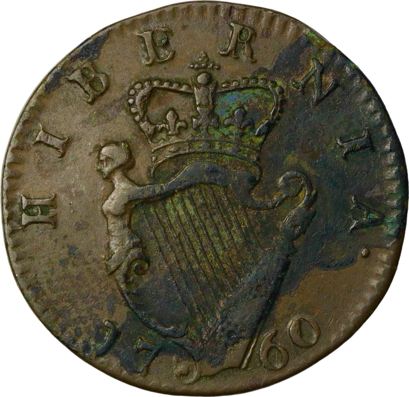 Ireland Farthing 1760 King George II ss | MA-Shops
