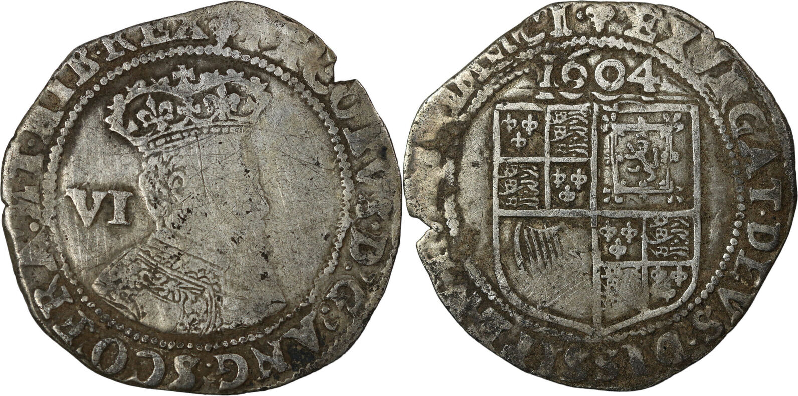 Great Britain Sixpence 1604 King James I VG-Fine | MA-Shops