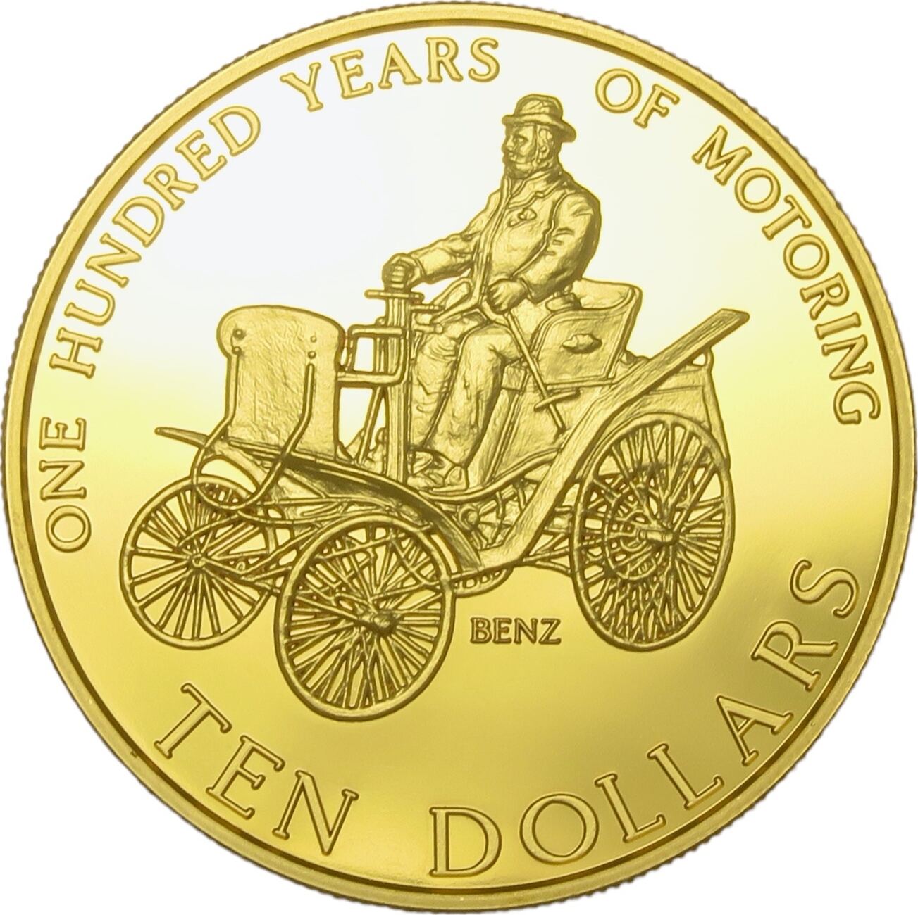 New Zealand 10 Dollars 1998 Benze 100 years motoring PP | MA-Shops