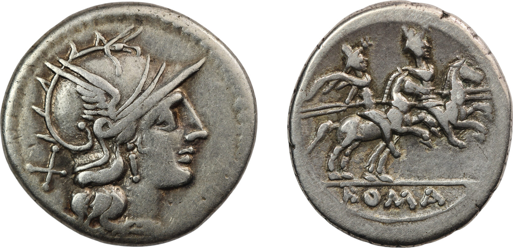 Italy Denarius 211-206 BC Roman Republic - Anonymous issue ss | MA-Shops