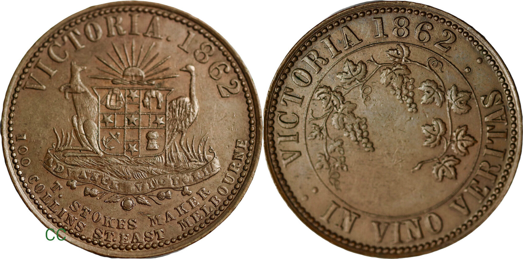 Australia Penny 1862 T. Stokes token gEF | MA-Shops