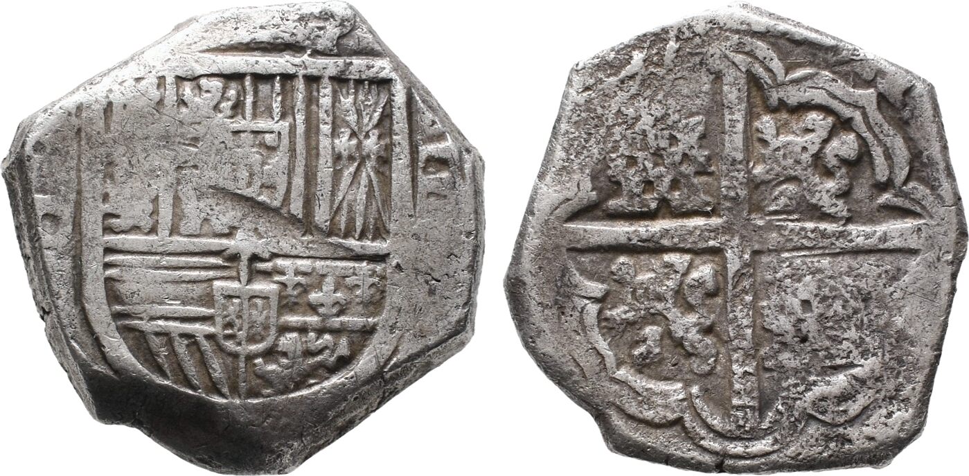 Spanien Cob 4 Reales 1556-1665. Ship Treasure. Sehr schön | MA-Shops