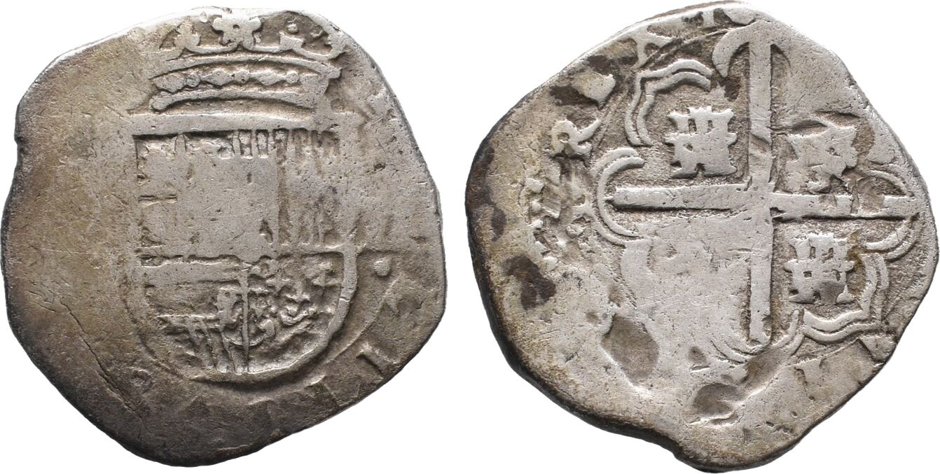 Spanien Cob 2 Reales 1556-1665. Ship Treasure. Sehr schön | MA-Shops