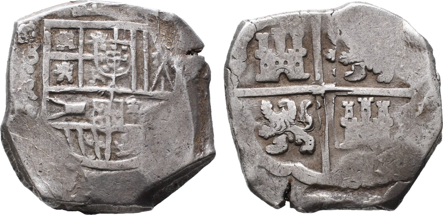 Spanien Cob 8 Reales R, Sevílla. Philip III. 1598-1621. Ship Treasure. Sehr schön | MA-Shops