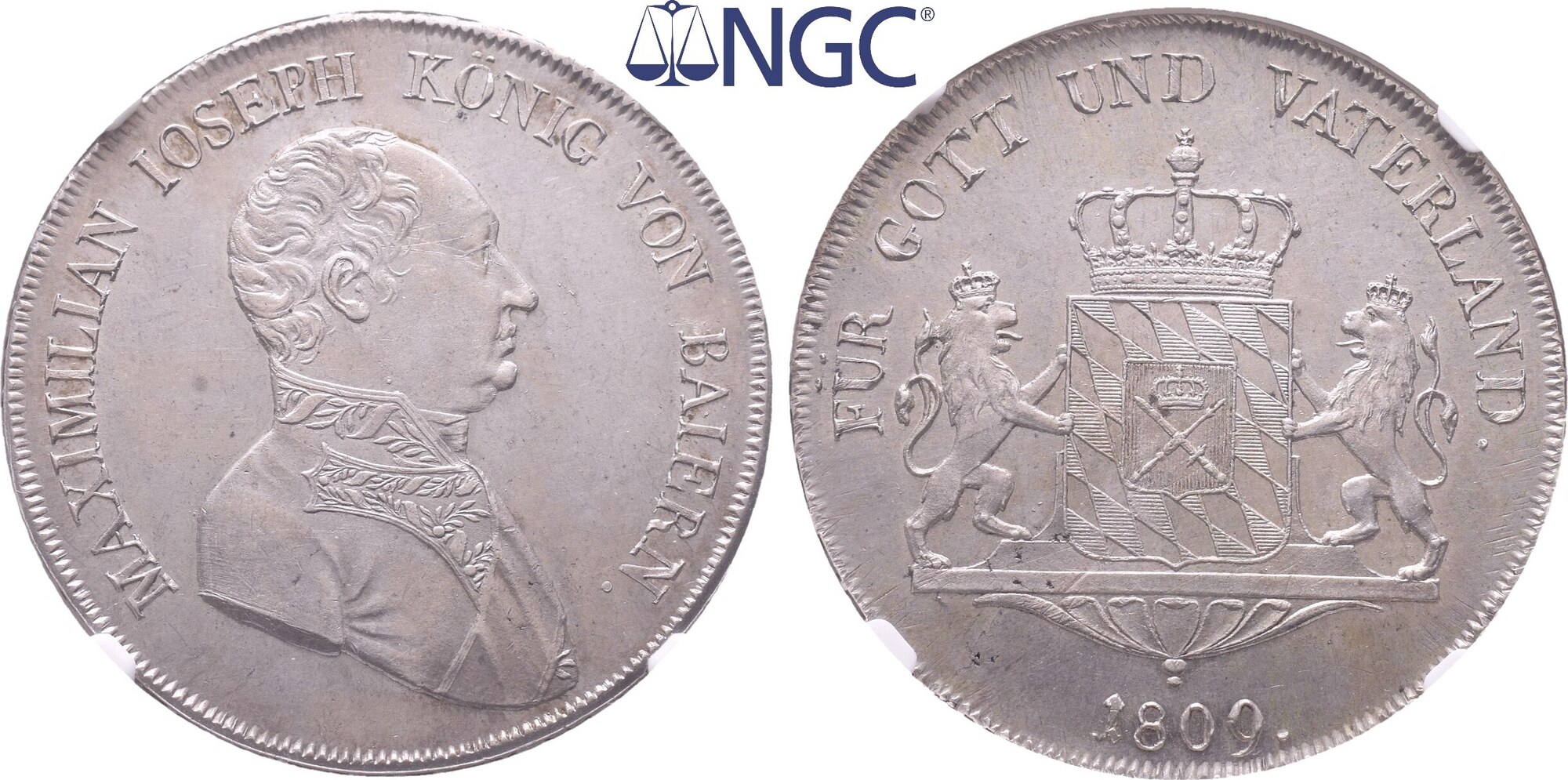 Bayern Konv.-Taler 1809. Maximilian I. (IV.) Joseph 1799-1806-1825 ...
