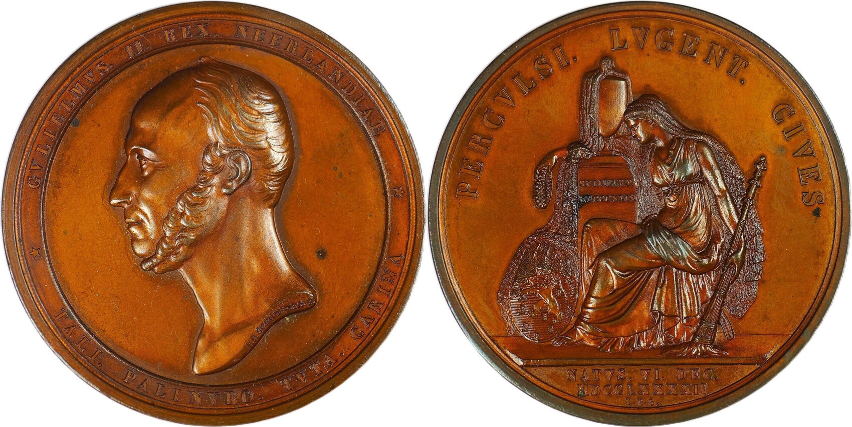 Netherlands Historical medal 1849 Tod von König Wilhelm II. der Niederlande / Schouberg EF | MA ...