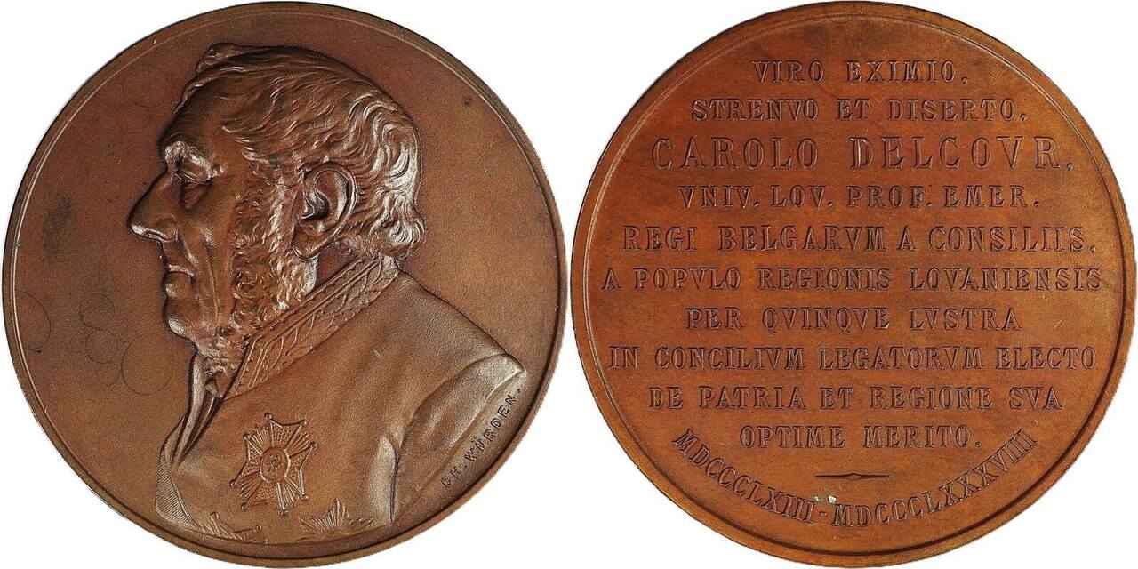 Belgium Historical medal 1888 Charles Delcour – 55 Jahre Professor und ...