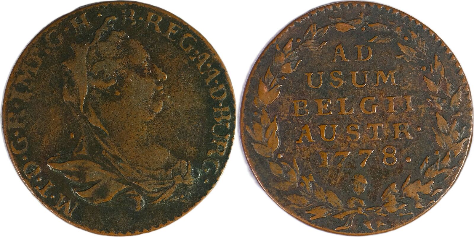 Austrian Netherlands 2 Liards / Oorden 1778 Maria Theresa (1740-1780) VF | MA-Shops