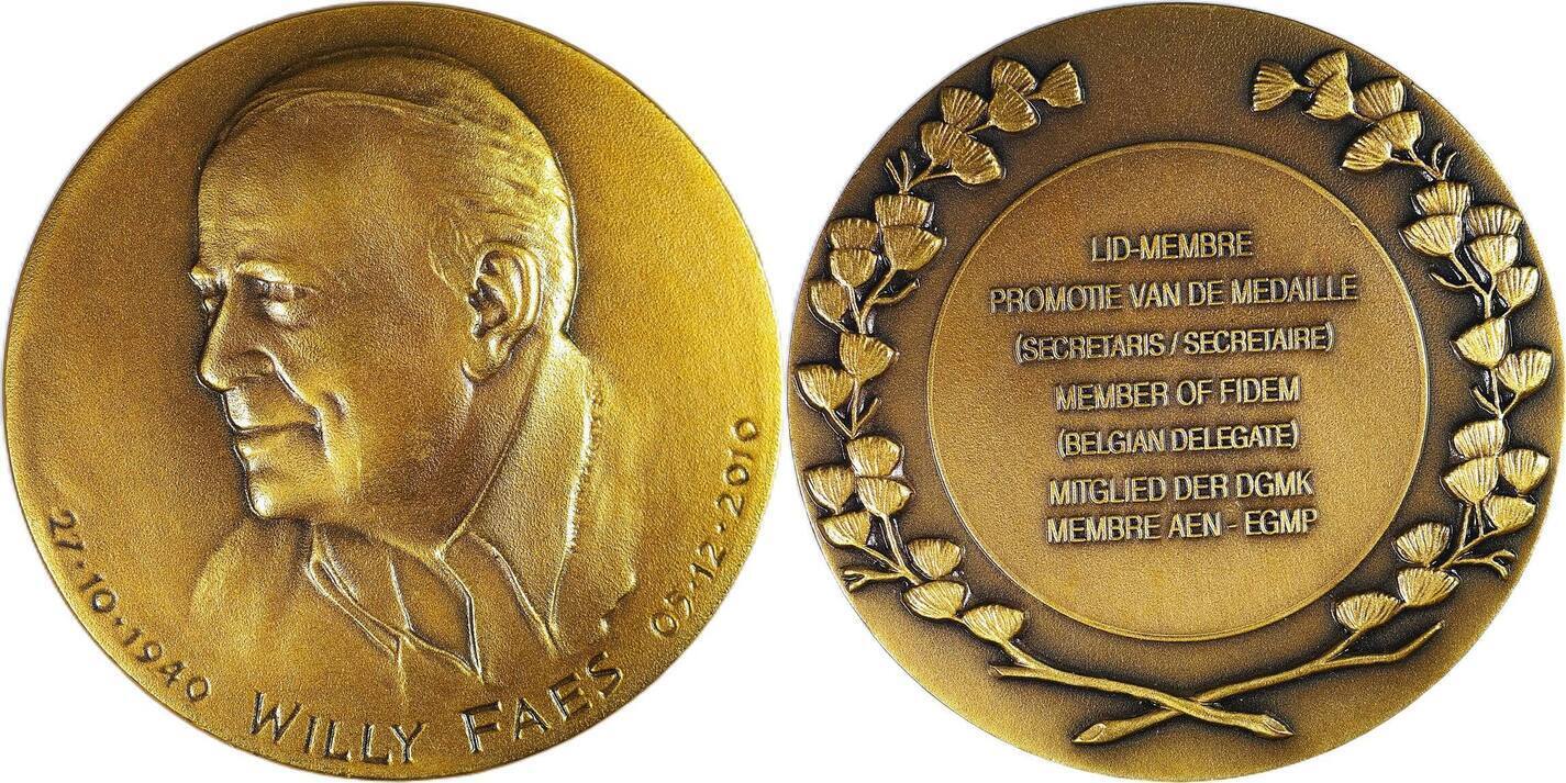 Belgium Historical medal Willy Faes (1940–2010) aUNC | MA-Shops