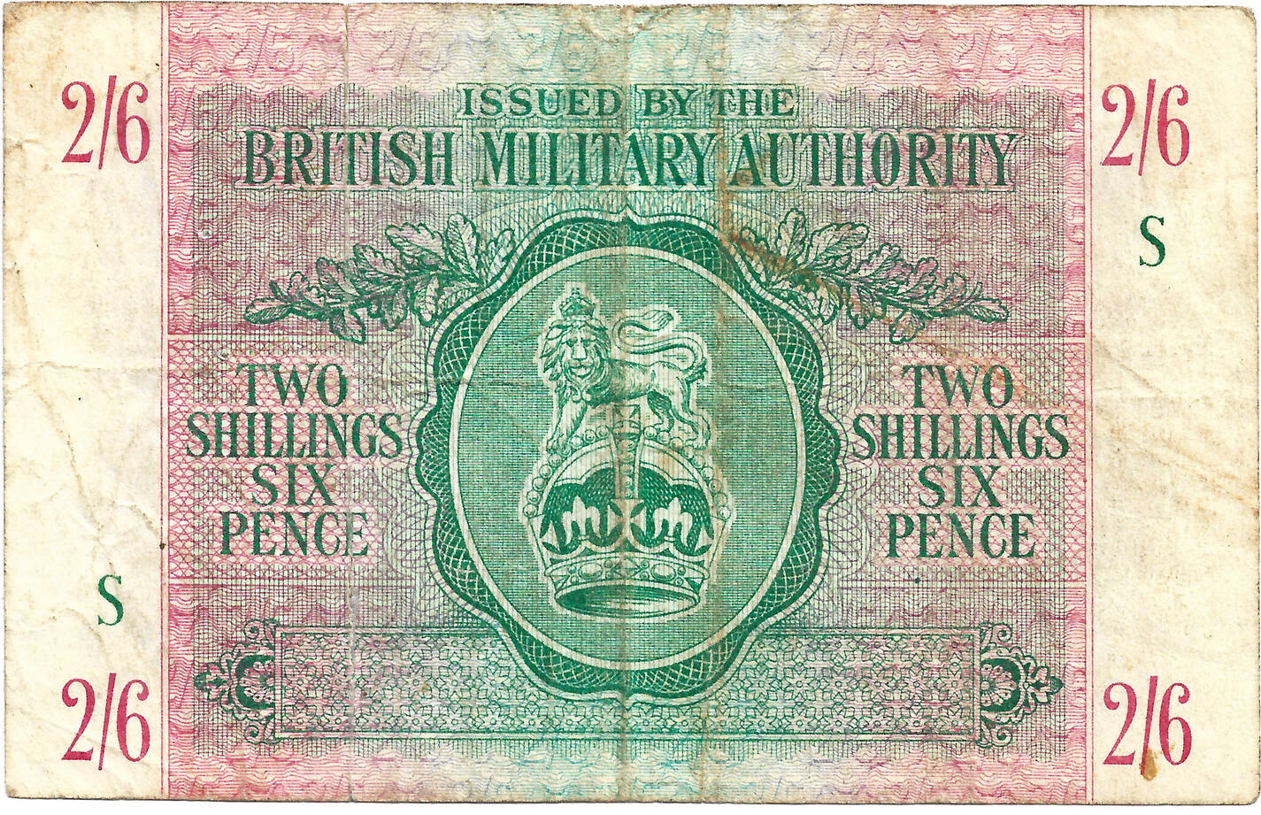British Military Authority 2/6 Shillings / Half Crown 1943-45 Block S ...