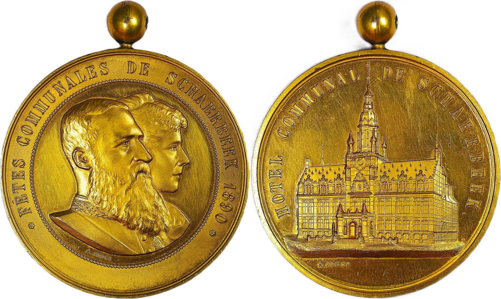 Belgium Historical medal 1890 Leopold II & Marie Henriette von Österreich -Kommunale ...