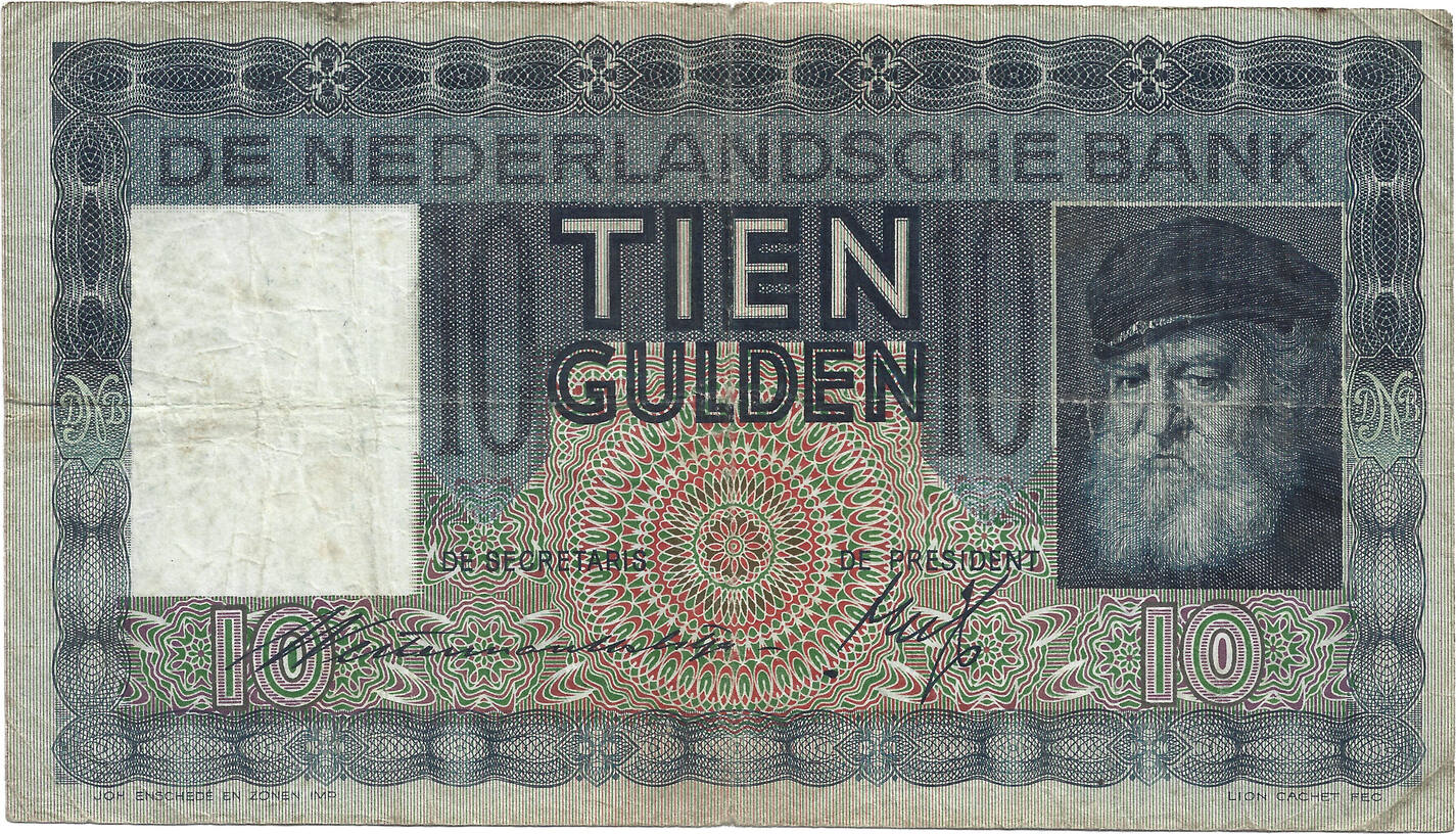 Netherlands 10 Gulden 21.11 1938 ''Grijsaard'' VF | MA-Shops