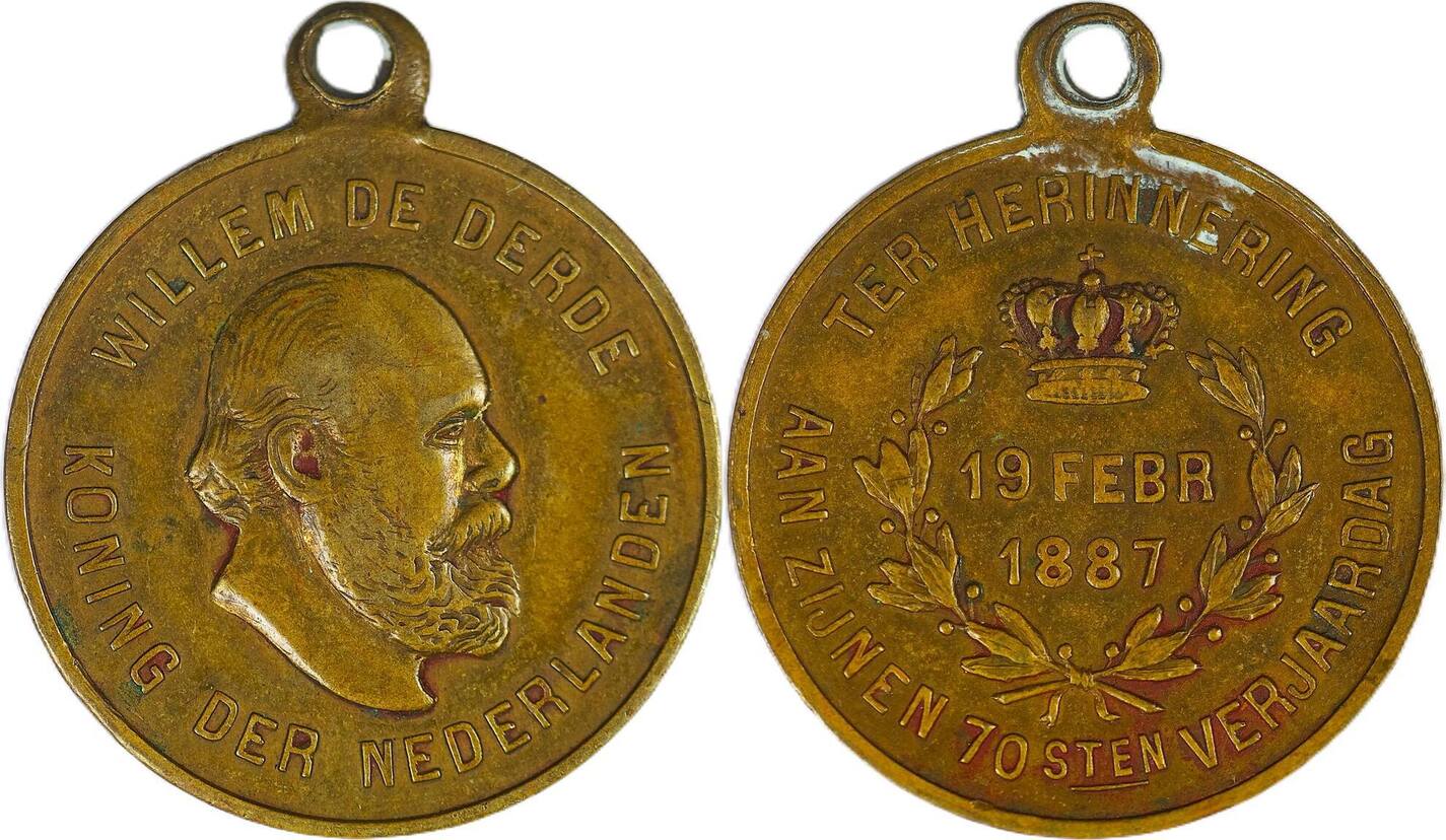 Netherlands Historical medal 1887 70. Geburtstag von König Willem III ...