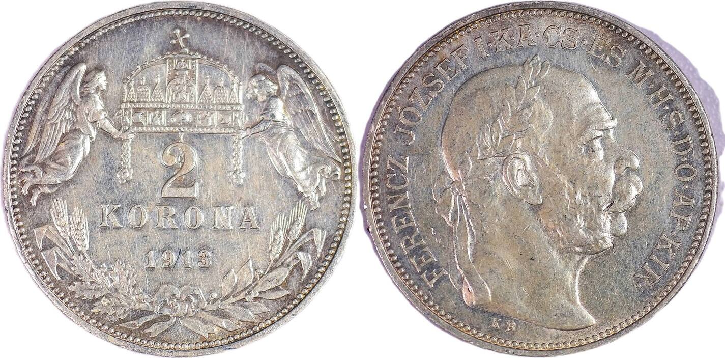 Hungary 2 Korona 1913 Franz Joseph I VF+ | MA-Shops