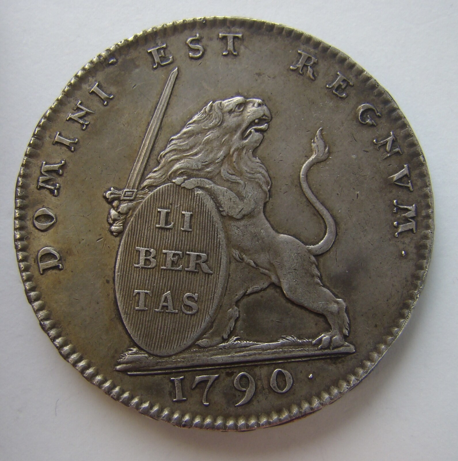 BELGIUM - UNITED STATES OF BELGIUM Lion d'argent (3 florins), 1790 ...