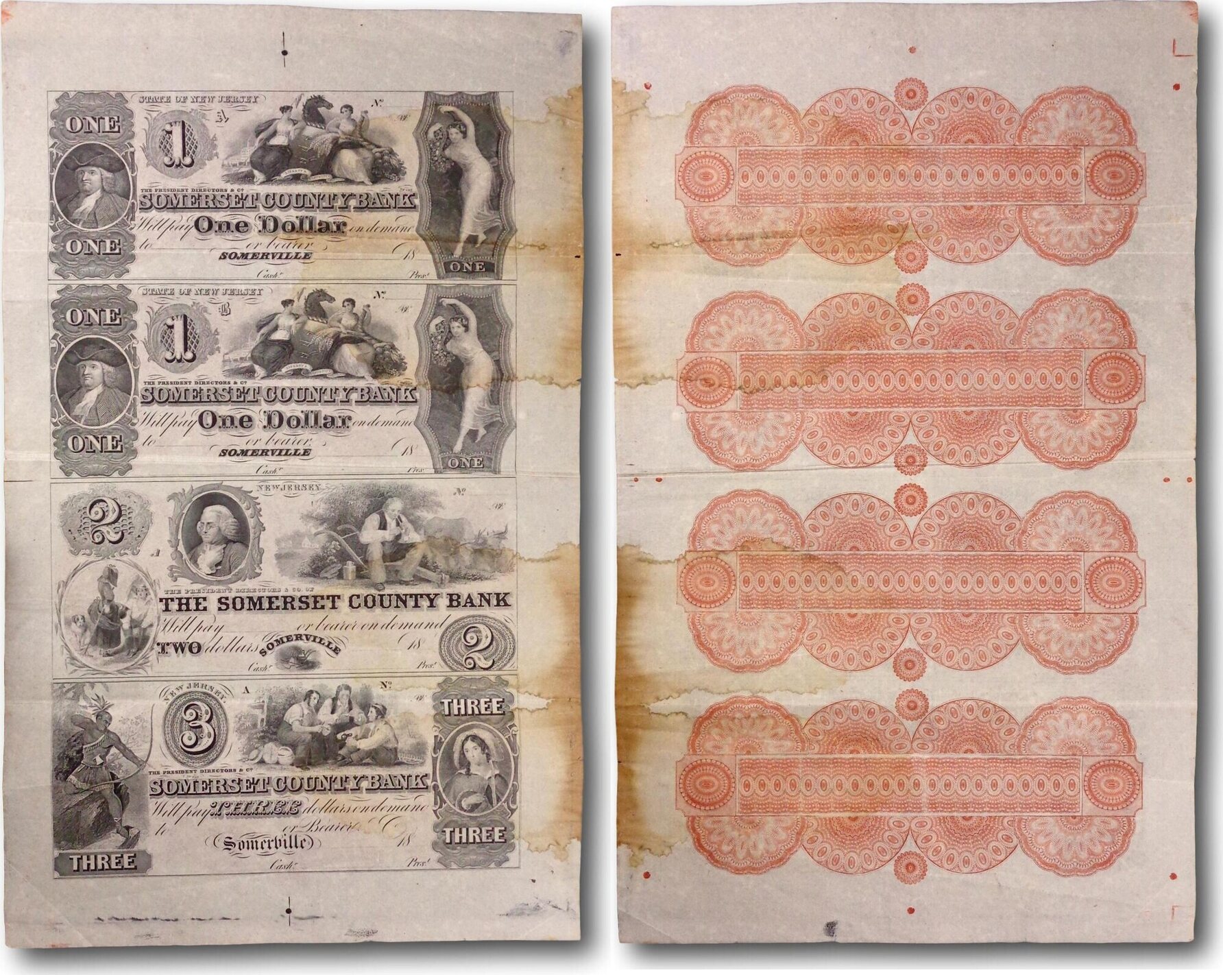 America 1861-1865 USA, Sheet of Uncut Civil War Banknotes | MA-Shops