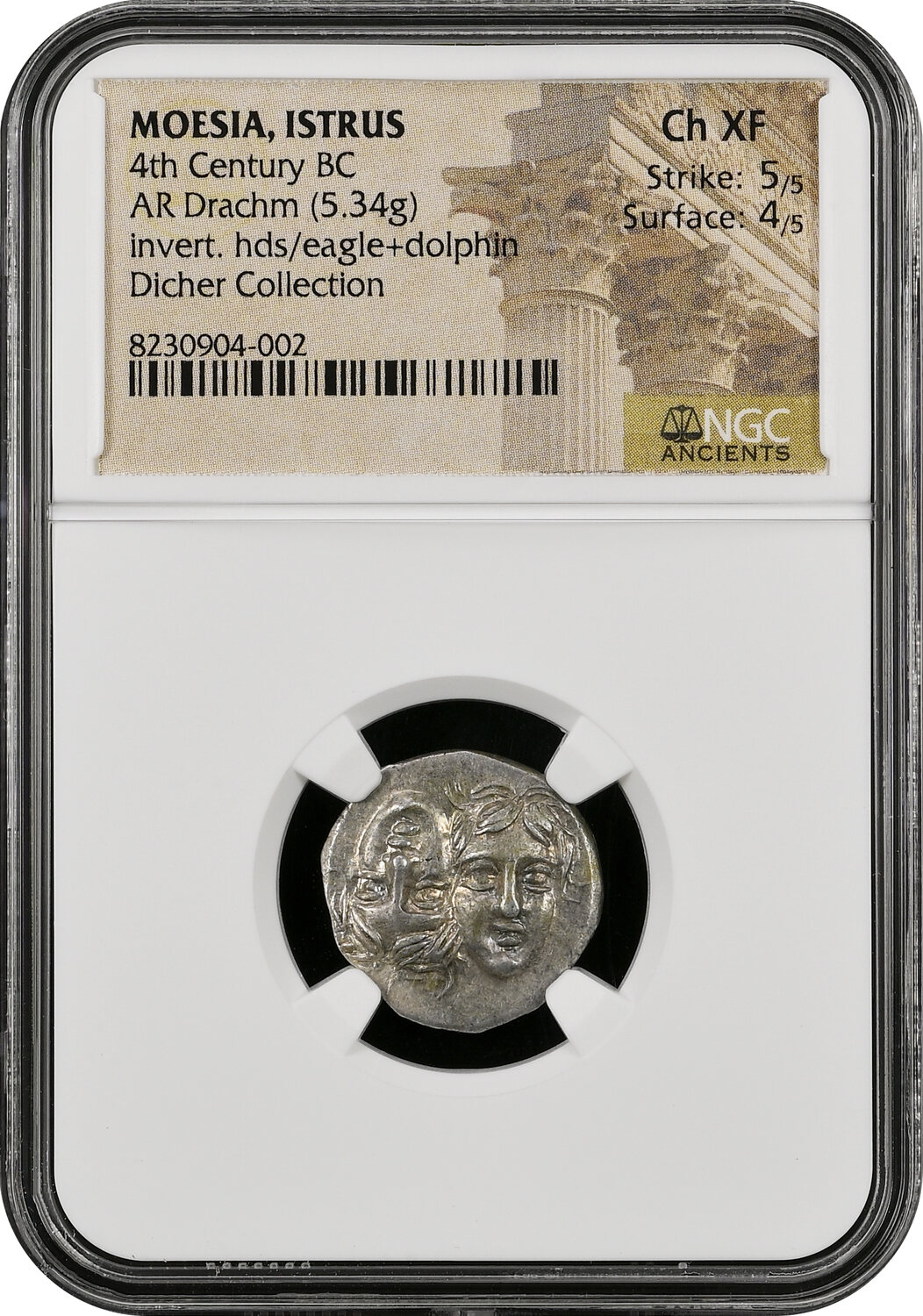 MOESIA, ISTRUS AR Drachm 4th Century BC MOESIA ISTRUS NGC Ch XF Dicher ...